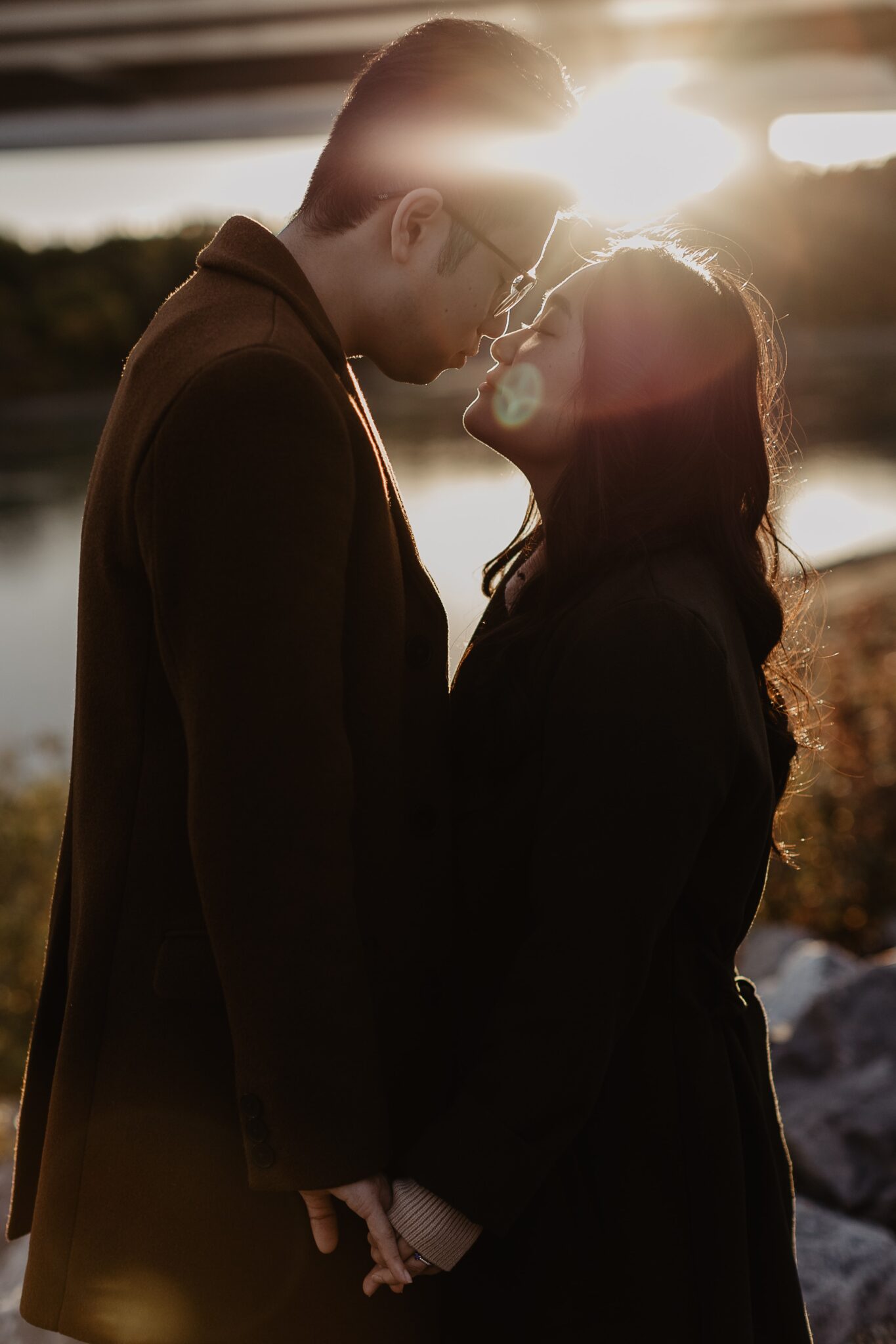 Edmonton's Walterdale Bridge Engagement Session At Sunrise